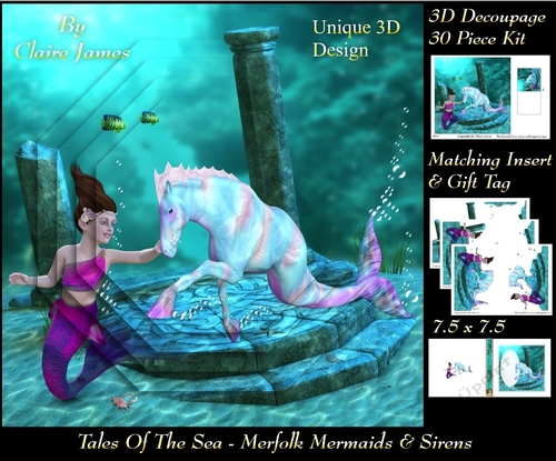 Tales Of The Sea - Merfolk Mermaids & Sirens 14 - Special 3D Decoupage ...