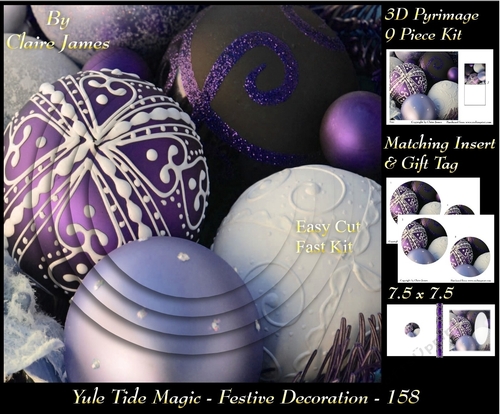 Yule Tide Magic - Festive Decorations 2 - 3D Pyramid/pyrimage + Insert ...