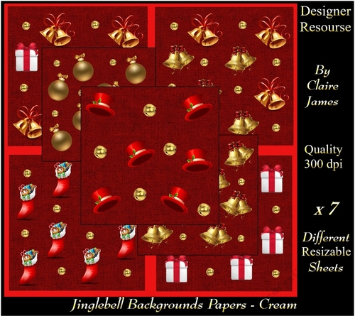 Jingle Bell Decorative Background Papers - Red - CUP838085_2236 ...