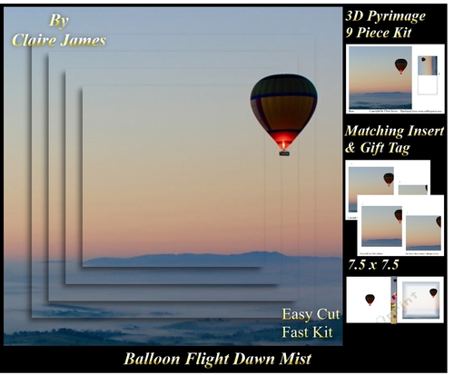 Hot Air Balloons - Balloon Flight dawn mist - Pyrimage/Pyramid + Insert ...