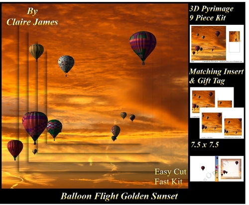 Hot Air Balloons - Balloon Flight Golden Sunset - Pyrimage/Pyramid ...