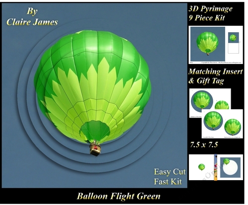 Hot Air Balloons - Balloon Flight Green - Pyrimage/Pyramid + Insert ...