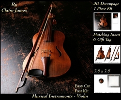 Musical Instruments - Violin - 3D Decoupage + Insert & Tag - Photo by ...