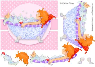 Lady Relaxing Bubble Bath Craft Sheet - CUP403204_948 | Craftsuprint