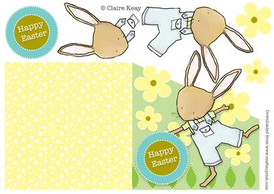 Diagonal Over the Edge Easter Bunny Card - CUP409977_948 | Craftsuprint