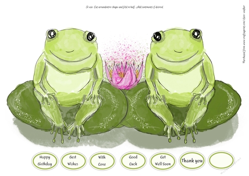 FROG-SHAPED CARD: Easy Multi-Occasion Card With 7 Sentiment Tags ...