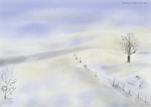 SNOWY BACKGROUND/BACKING PAPER: A4 Christmas/Winter Snow Scene With ...