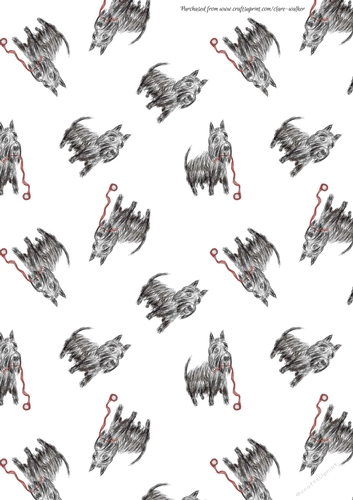 SCOTTIE DOG PATTERNED BACKGROUND: A4 Multi-Directional Backing Paper ...