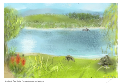 LAKE BACKGROUND: A4 Peaceful Lakeside Scene Backing Paper - CUP1154122 ...