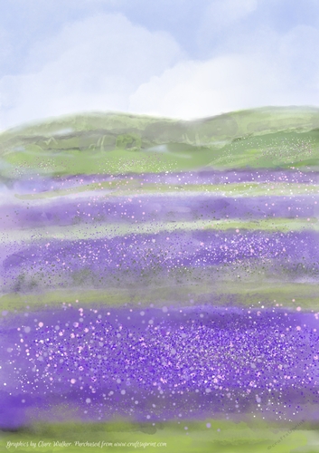 LAVENDER FIELDS: A4 Watercolour Background/Backing Paper - CUP1161842 ...