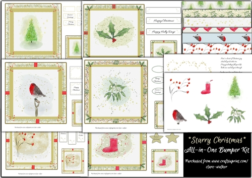STARRY CHRISTMAS BUMPER KIT: 14 A4 Sheets of Mix and Match Co ...