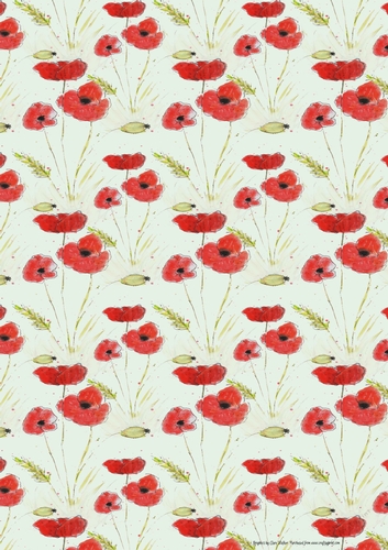 POPPY PATTERNED BACKGROUND: A4 Red Poppy Backing Paper - CUP1206469 ...