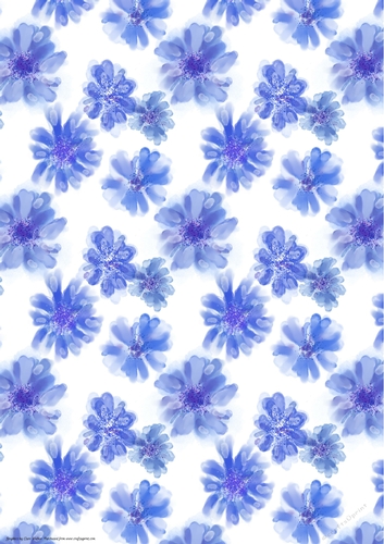 WATERCOLOUR CORNFLOWERS: A4 Multi-Directional Floral Patterned ...