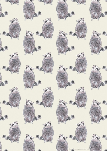 CUTE RACCOONS BACKGROUND: A4 Raccoon-Patterned Backing Paper ...