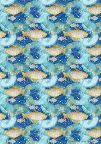 HAPPY FISHES BACKGROUND: A4 Underwater Fish Patterned Backing Paper ...