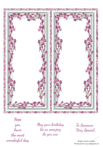 RAMBLING ROSE DL INSERTS: 2 Multi-Directional Blank Inserts With 3 ...