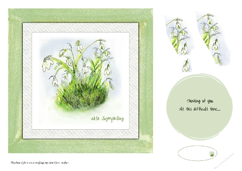 SNOWDROPS WITH SYMPATHY ALL-IN-ONE CARD: 7x7 Quick Card Front , Mini ...