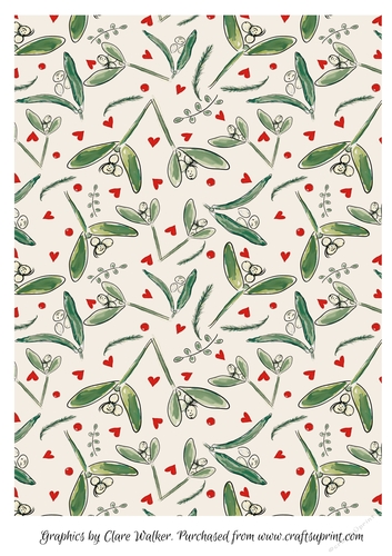 CHRISTMAS MISTLETOE & BERRIES BACKGROUND: (Includes Commercial Use ...