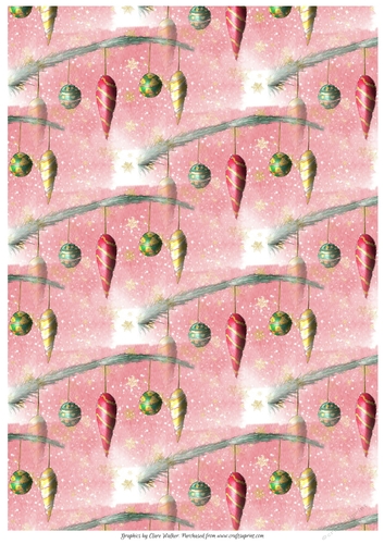 CHRISTMAS ORNAMENT BACKGROUND/BACKING PAPER: A4 Vertical Orientation ...