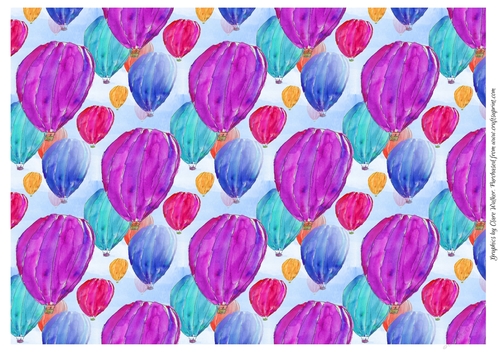 HOT AIR BALLOONS:A4 Background/Backing Paper, With Commercial Use ...