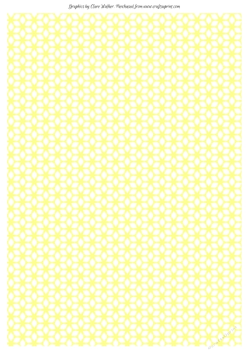 YELLOW & WHITE GEOMETRIC FLORAL BACKGROUND: A4 Multi-Directional ...