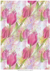 PINK TULIPS BACKGROUND: A4 Tulip Background/Backing Paper With ...