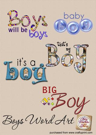 Boys Word Art - CUP120125_681 | Craftsuprint