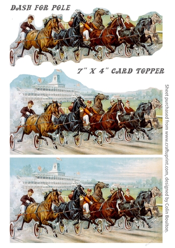 Dash For Pole, vintage horse racing card topper - CUP937427_84390 ...