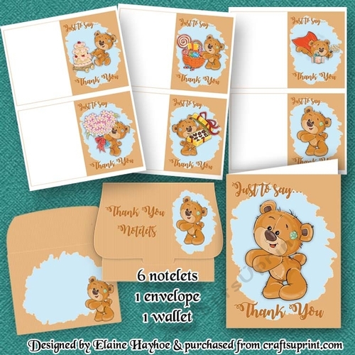 Teddy Thank You Notelet Kit - CUP1041783_72307 | Craftsuprint