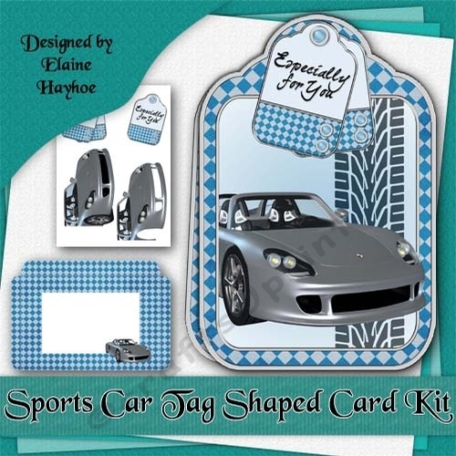 Sports Car Tag Shaped Card Kit - CUP728103_72307 | Craftsuprint