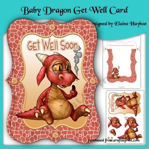 Baby Dragon Get Well Bracket Shaped Card Kit - CUP729686_72307 ...