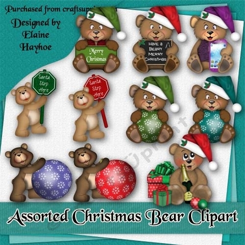 Assorted Christmas Bears Clipart - CUP745059_72307 | Craftsuprint