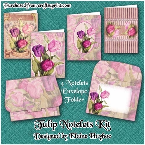 Tulip Notelet Kit with Folder - CUP869320_72307 | Craftsuprint