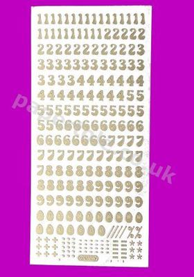 Gold Cooper Numbers 189 Peel Offs - PG935231 | Craftsuprint