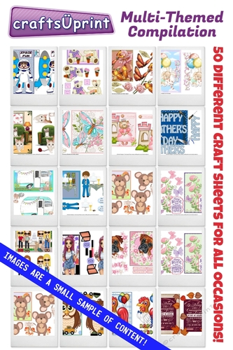 Craftsuprint Multi-Themed Compilation - 50 Printed Craft Sheets & 50 ...