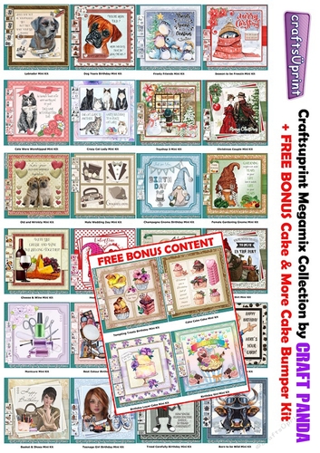 CraftsUprint Mega Mix Bumper Pack 140 Printed Sheets & 140 Matching ...