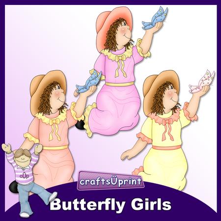 Butterfly Girls Clip Art - CUP328855_1519 | Craftsuprint