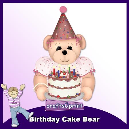 Birthday Cake Bear Clip Art - CUP330519_1519 | Craftsuprint