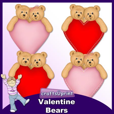 Valentine Bears Clip Art - CUP332543_1519 | Craftsuprint