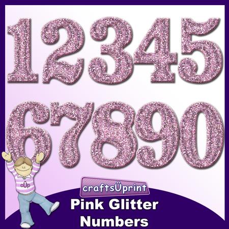 Crafty Bob's Pink Glitter Numbers - CUP361397_1519 | Craftsuprint