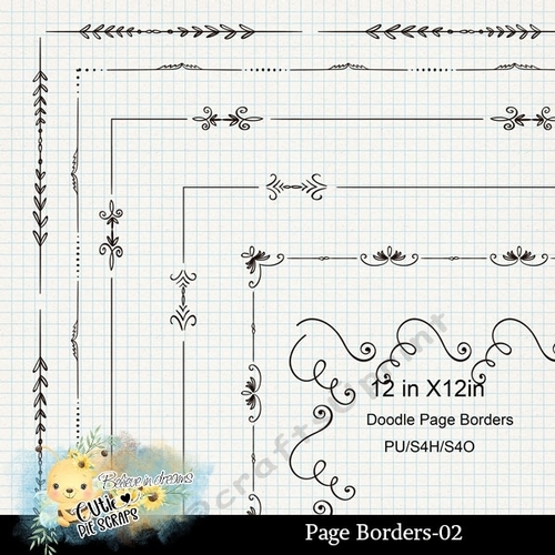 Doodle Page Borders-02 - CUP1212684_74267 | Craftsuprint
