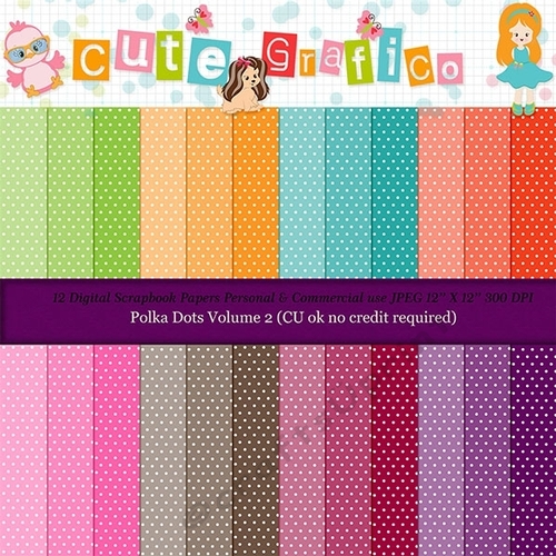 Polka Dots Digital Papers VOL:2 - CUP754438_74267 | Craftsuprint