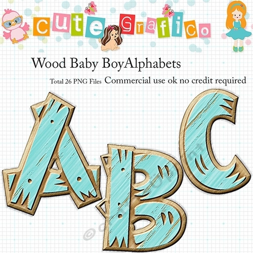 Wood Alphabets For Baby Boy (CU) - CUP775600_74267 | Craftsuprint