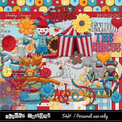 The Circus Digital Scrapbook Kit-Birthday Cliparts-Elephant-Monkey ...