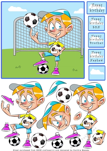 Football Boy - Decoupage - CUP1116219_3367 | Craftsuprint