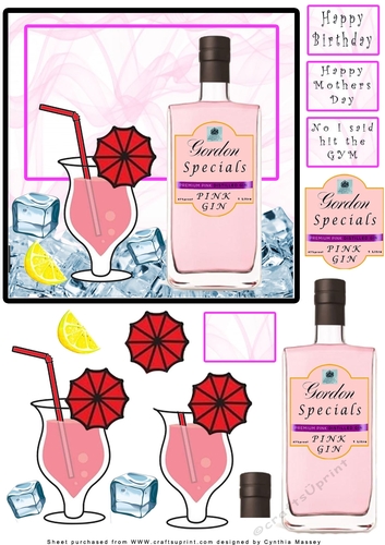 Special Pink Gin - Decoupage - CUP950398_3367 | Craftsuprint
