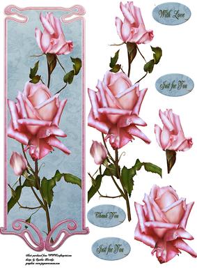 Large Dl Pink Roses - CUP351823_452 | Craftsuprint