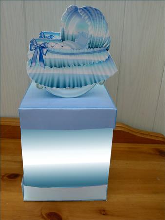 Baby Boy Blue Rocking Crib with Box - CUP362154_452 | Craftsuprint