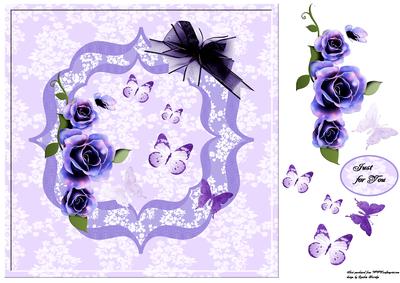 Bracket Frame Blue Roses - CUP567037_452 | Craftsuprint