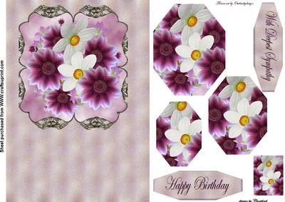 A5 Flowers Framed Card - CUP63180_452 | Craftsuprint